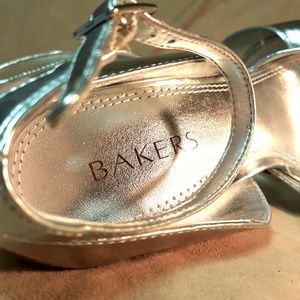Bakers | Shoes | Silver Bakers Peeptoe Heels | Poshmark